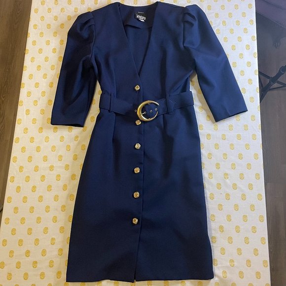 Whirlaway Frocks | Dresses | Vintage Navy Button Up Pencial Dress With ...